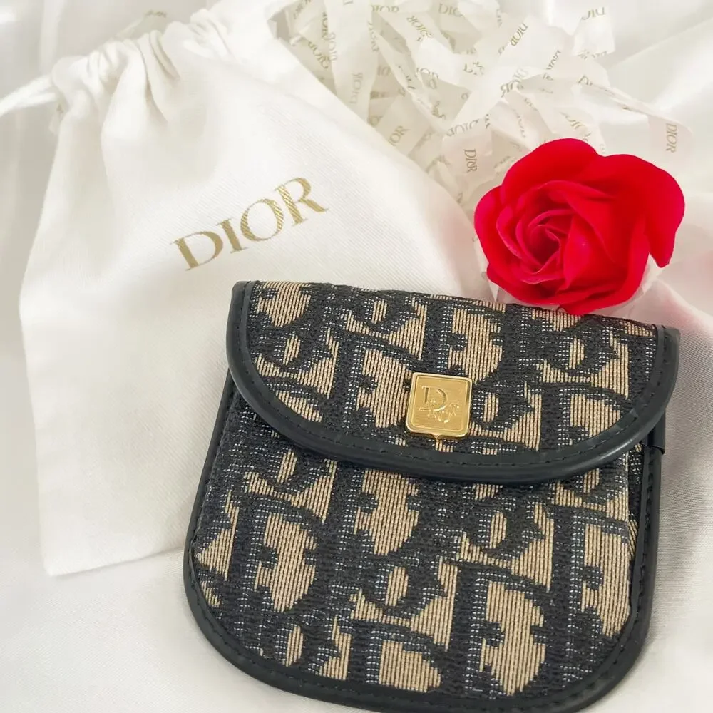 Dior | Bags | Dior Vintage Trotter Oblique Coin Purse Monogram Gold ...